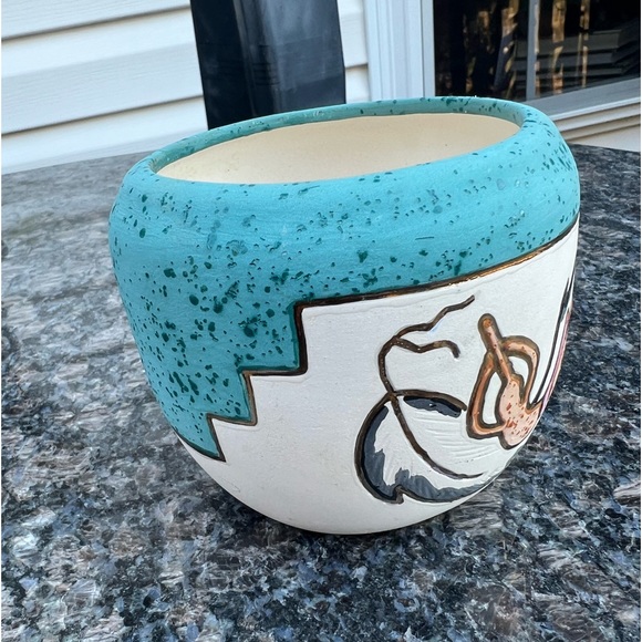 Art | Pottery Studio Pot With Gold Trim Accent 4x5 | Poshmark